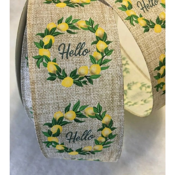 Unbranded | Office | 25 Hello Lemon Wired Ribbon Spring Summer Fruit ...